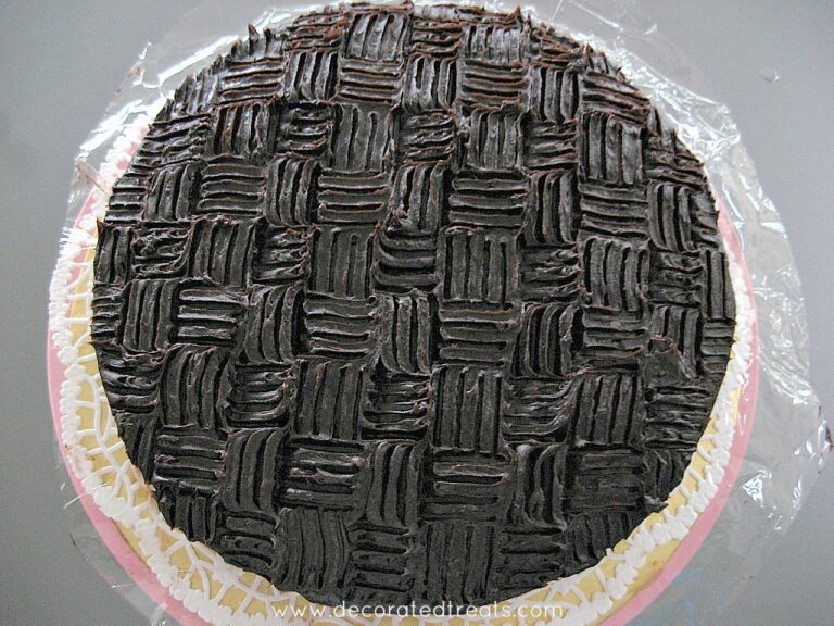 Easiest Basket Weave Cake (Without Piping) | Decorated Treats
