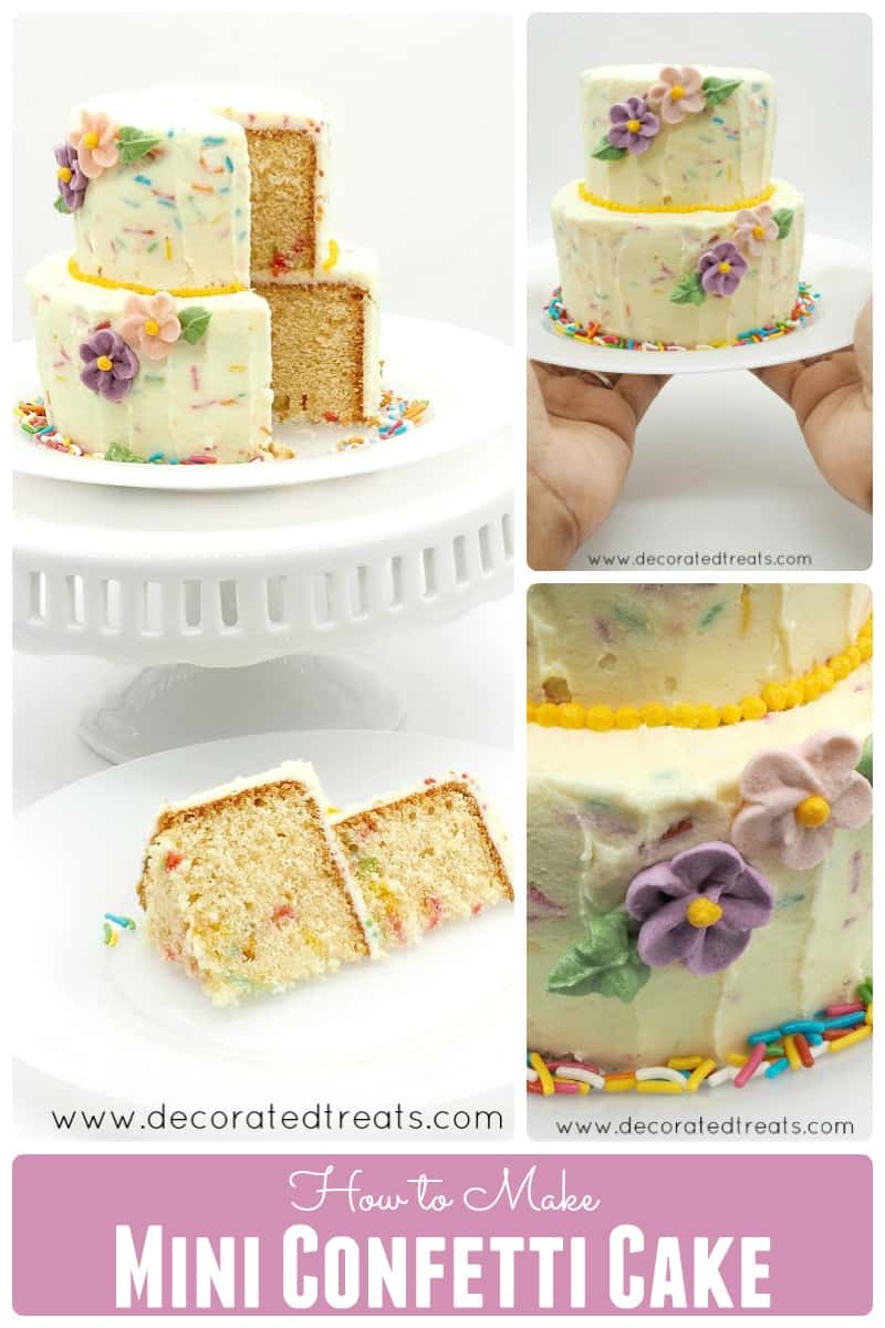 Mini Confetti Cake - A Cute Cake Decorating Idea | Decorated Treats