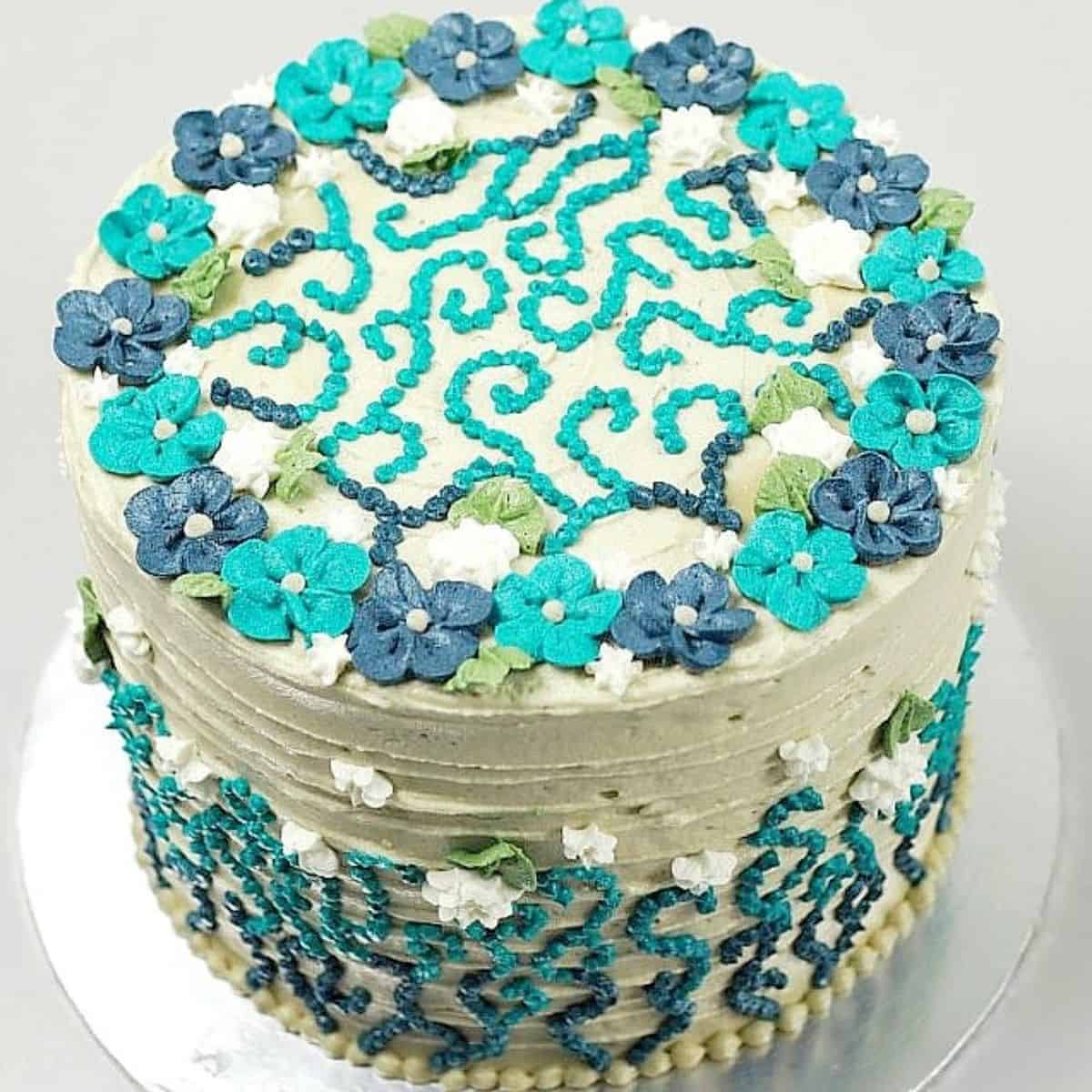 Simple Buttercream Flowers Cake | Decorated Treats