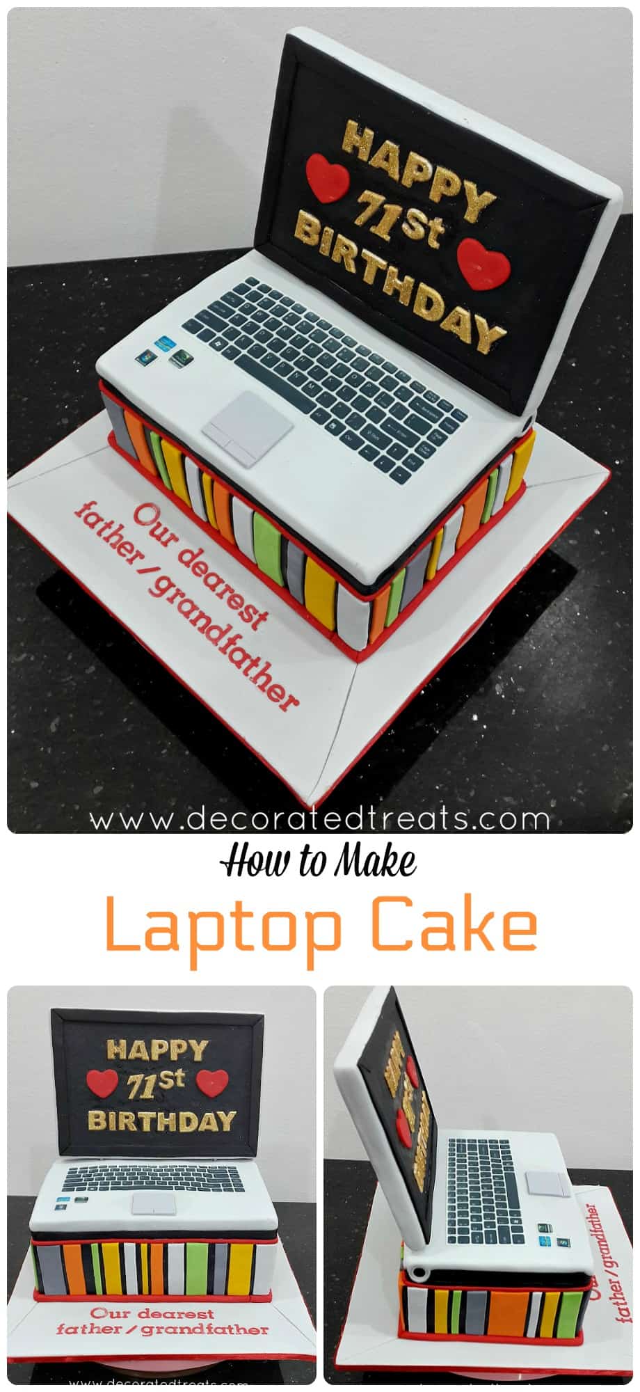 Laptop Cake for Birthday (A Computer Cake Design) | Decorated Treats