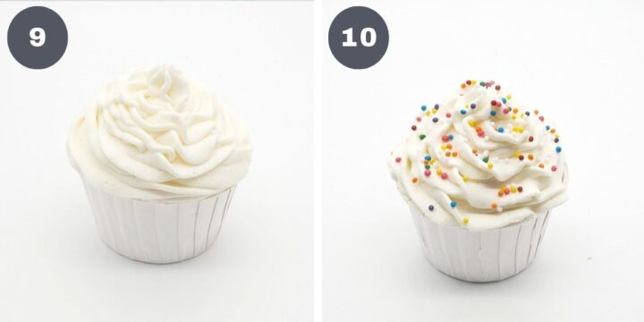 Layered Cupcakes with Sprinkles | Decorated Treats