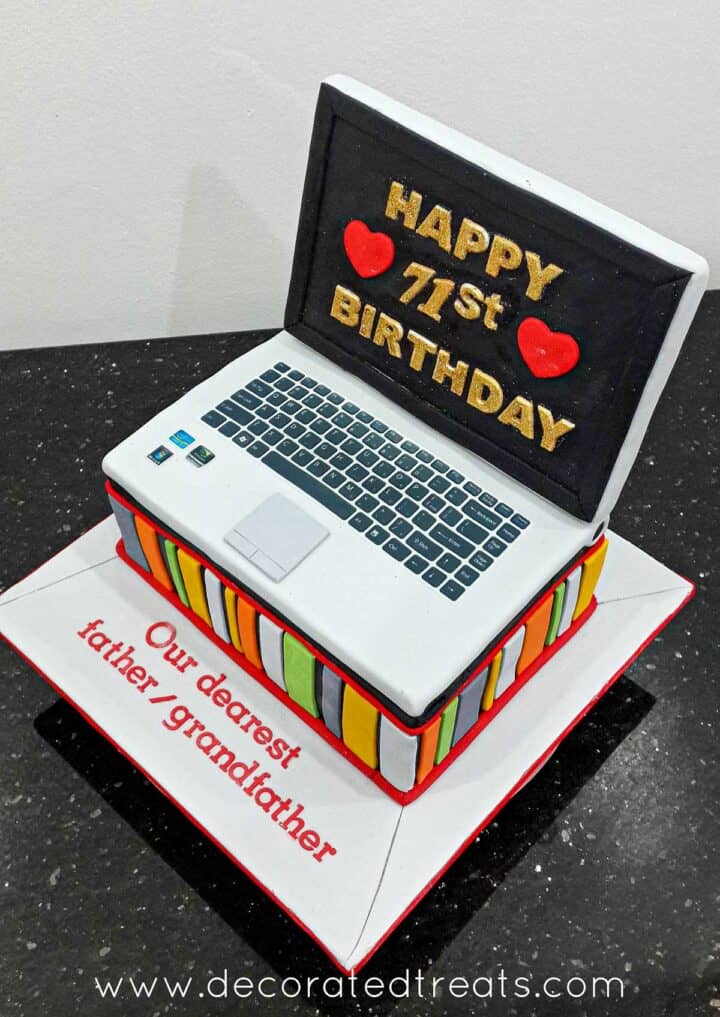 Laptop Cake for Birthday (A Computer Cake Design) | Decorated Treats