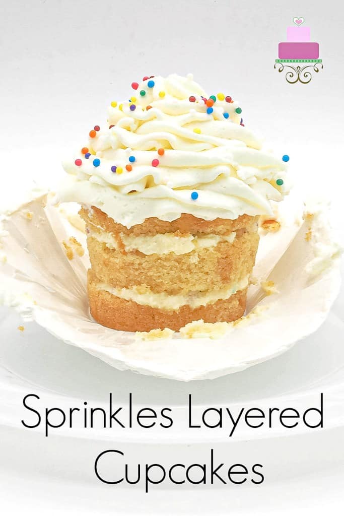 Layered Cupcakes with Sprinkles - Decorated Treats