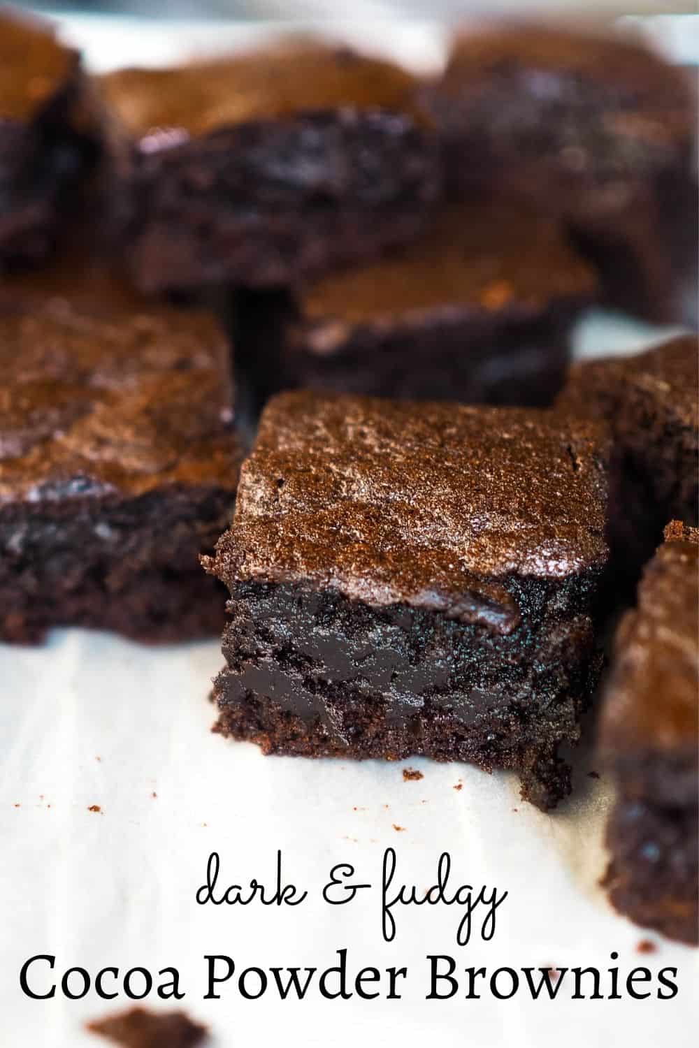 Easy Cocoa Powder Brownies (Dark & Fudgy) | Decorated Treats