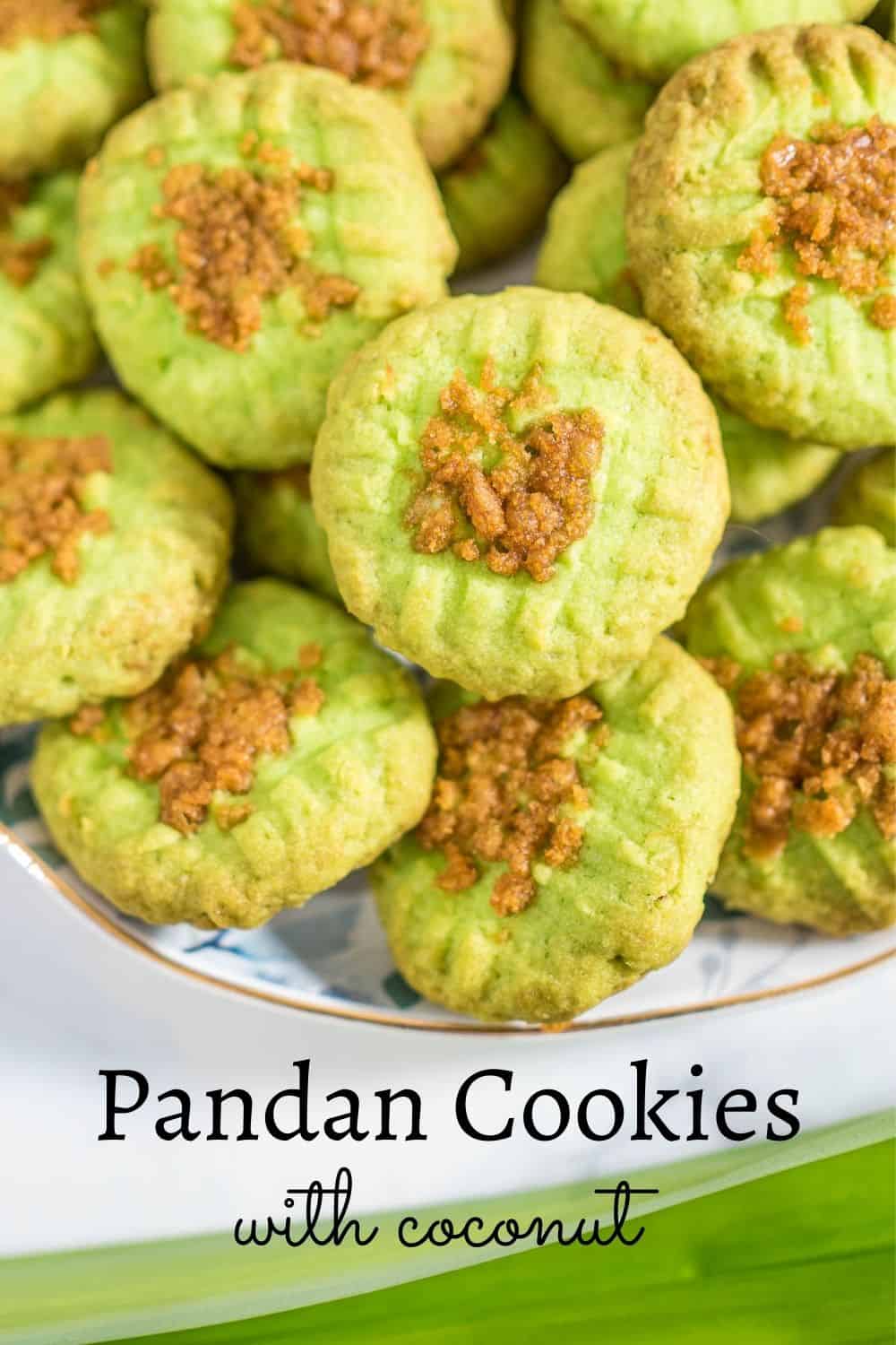 Pandan Cookies with Coconut & Gula Melaka - Decorated Treats