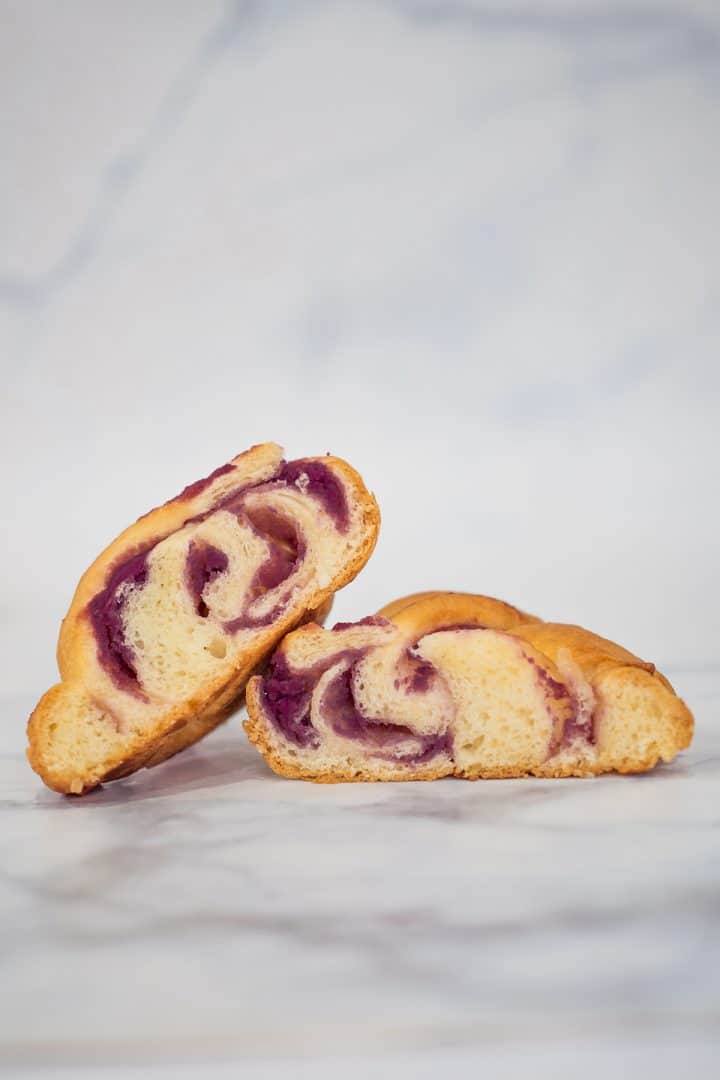Ube Rolls (Soft and Fluffy Twisted Bread Rolls) | Decorated Treats
