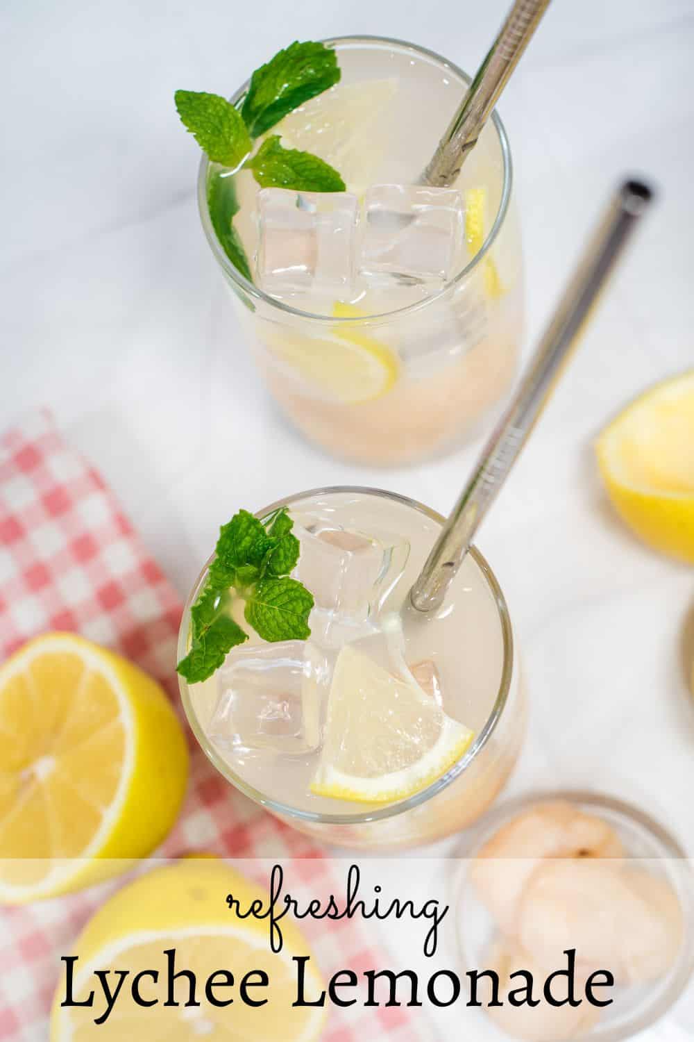 Lychee Lemonade - Easy Lemon Lychee Iced Drink | Decorated Treats