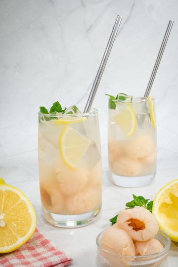 Lychee Lemonade - Easy Lemon Lychee Iced Drink | Decorated Treats