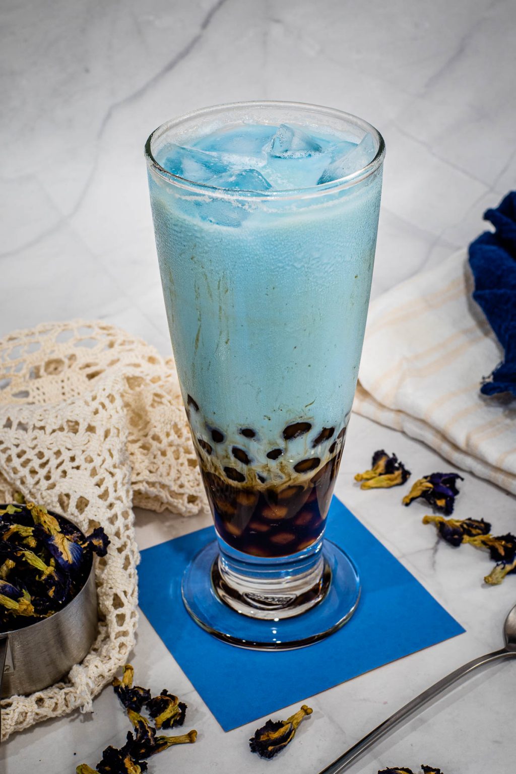 Butterfly Pea Milk Tea with Boba (Easy Bubble Tea) | Decorated Treats