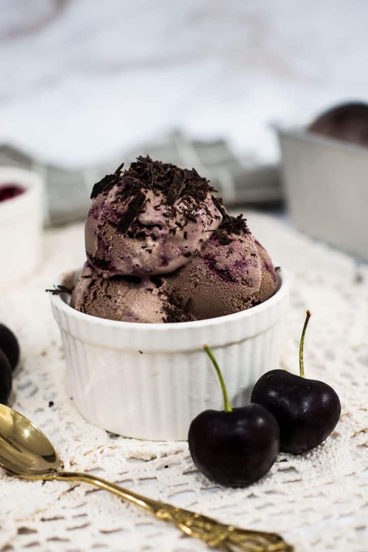 Black Forest Ice Cream with Cherry Coulis | Decorated Treats