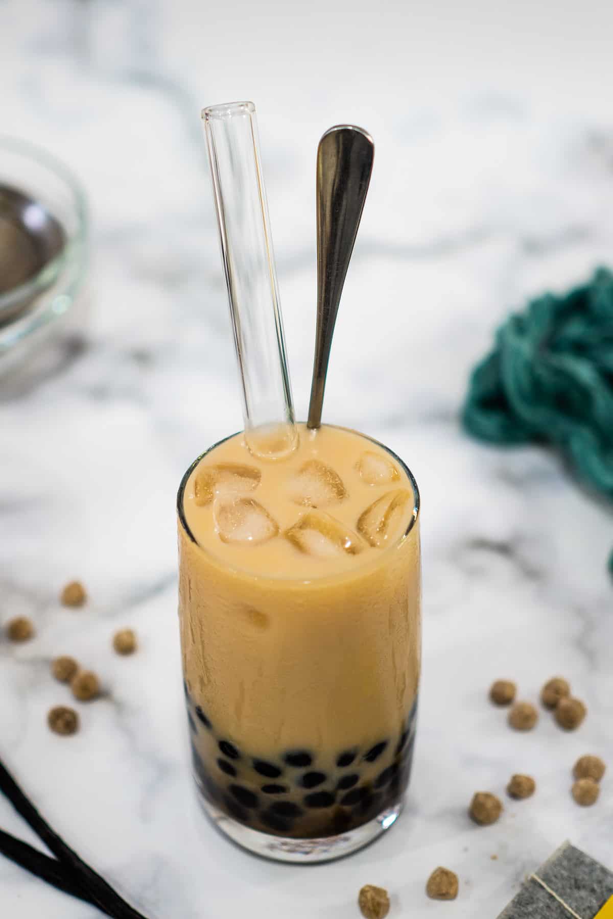 Butterfly Pea Milk Tea with Boba (Easy Bubble Tea) | Decorated Treats